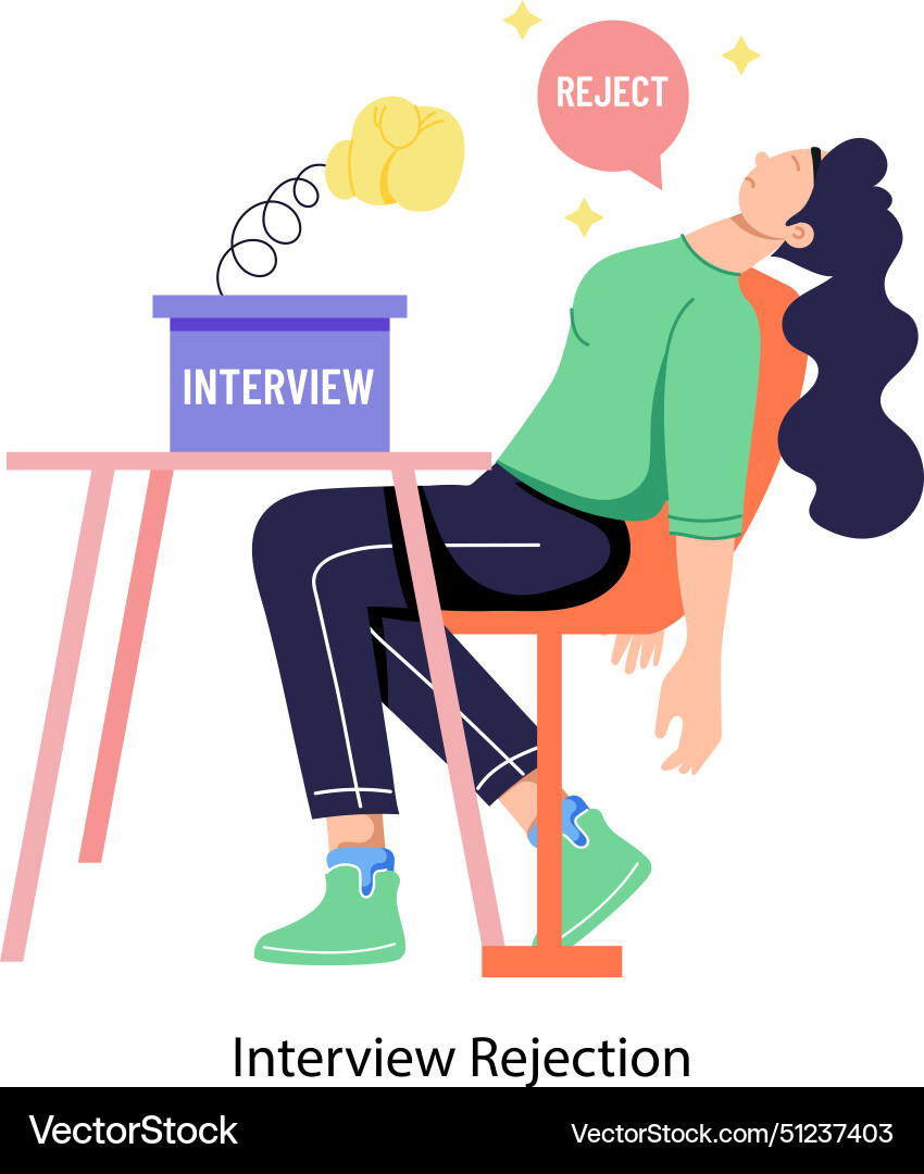 Interview rejection Royalty Free Vector Image - VectorStock
