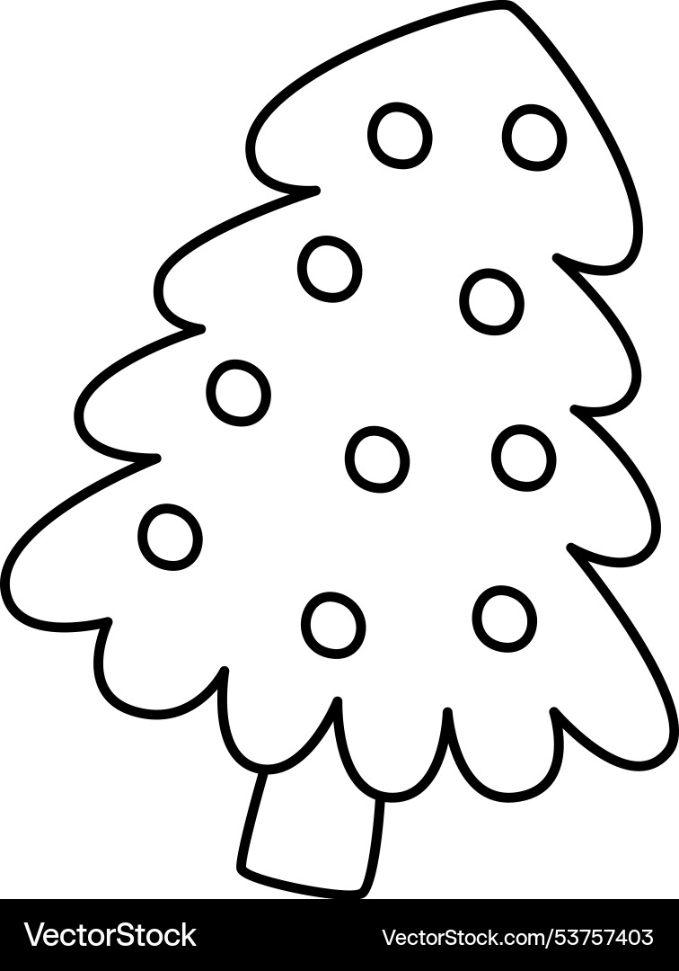 Lined christmas tree Royalty Free Vector Image