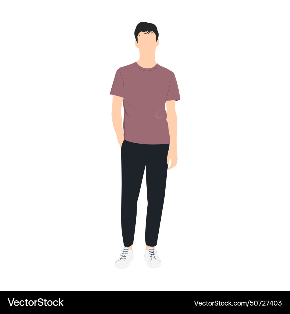 Male character in casual clothes flat Royalty Free Vector