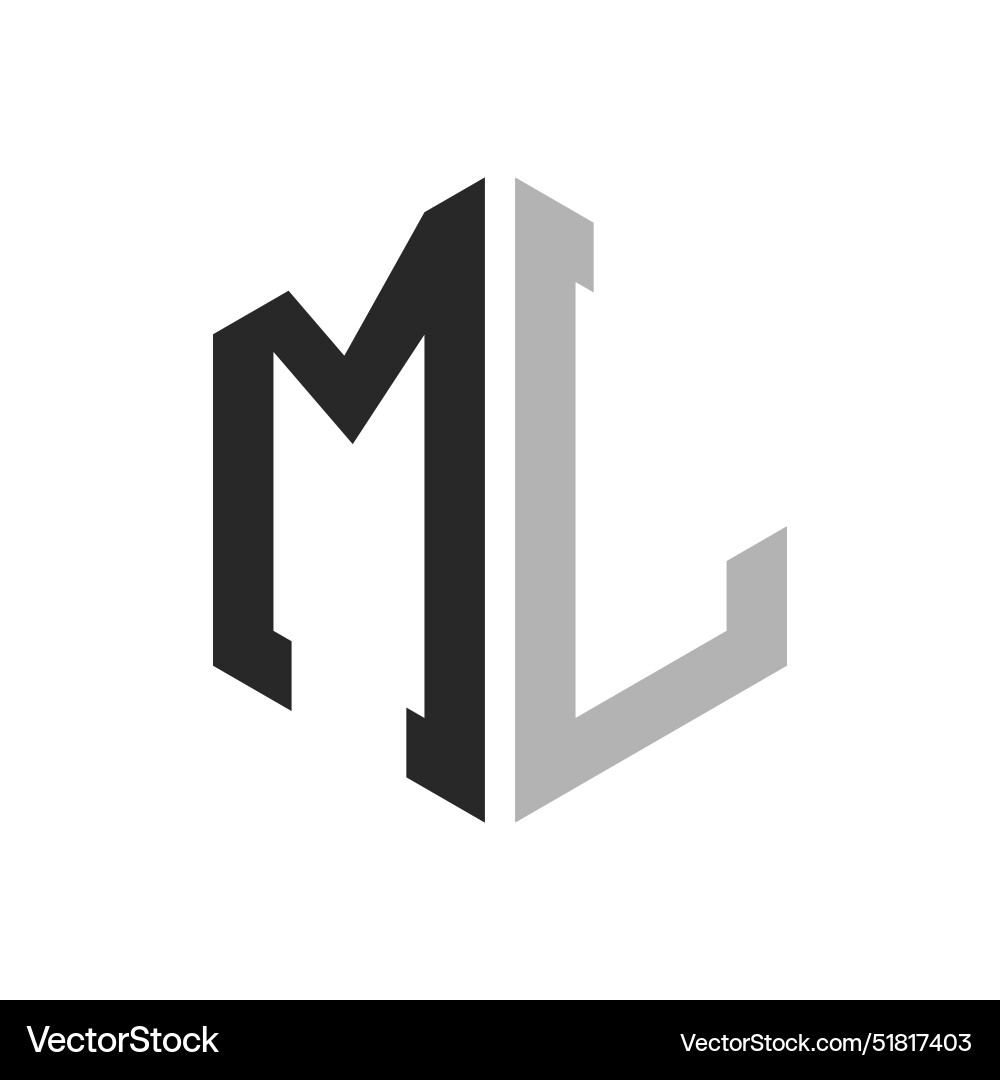 Modern unique hexagon letter ml logo design Vector Image