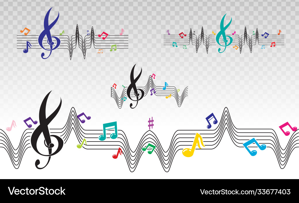 Musikalische Skala Symbol oder Noten Lizenzfreier Vektor Bild