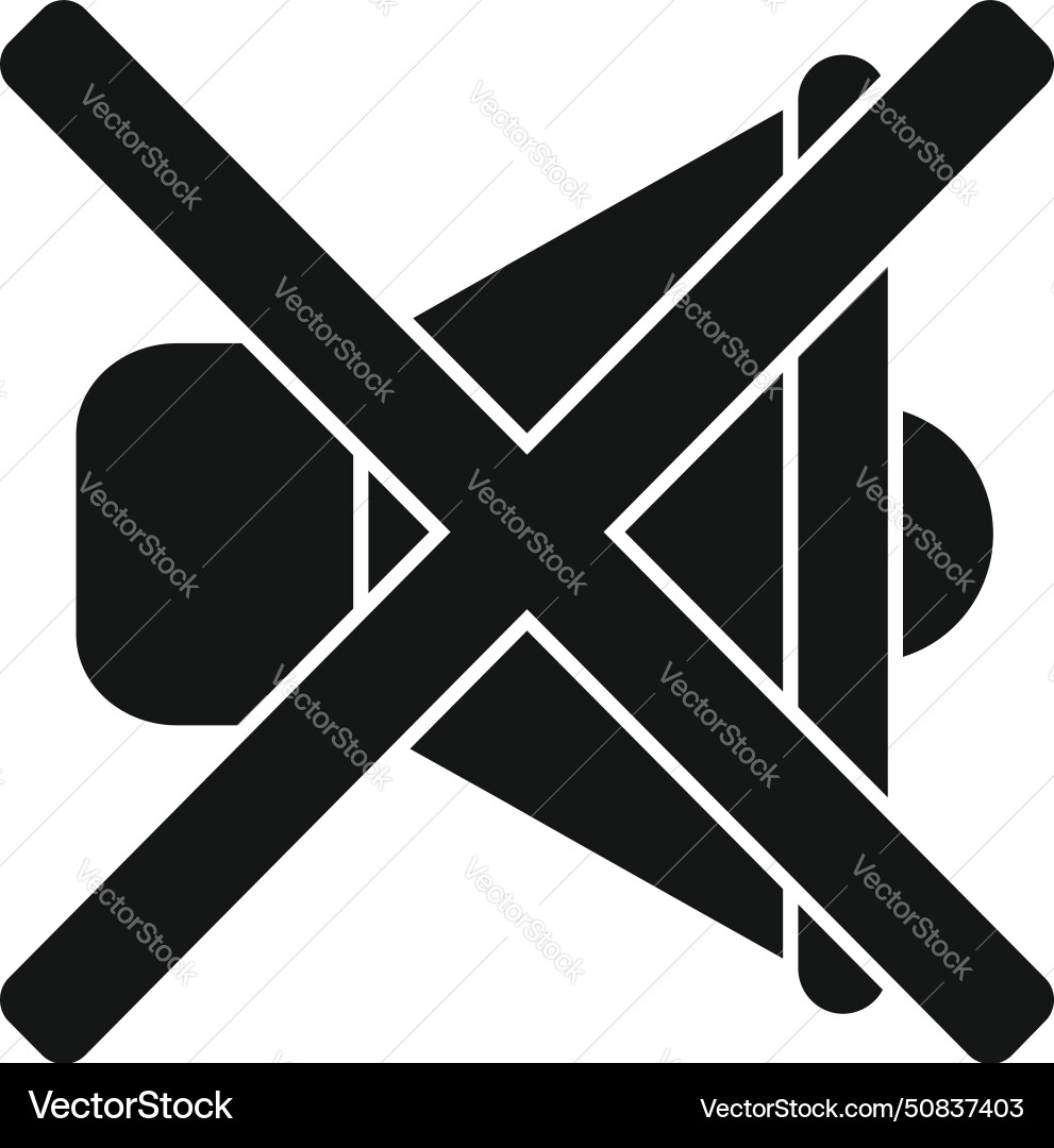 Mute sound icon simple deafness acoustic Vector Image