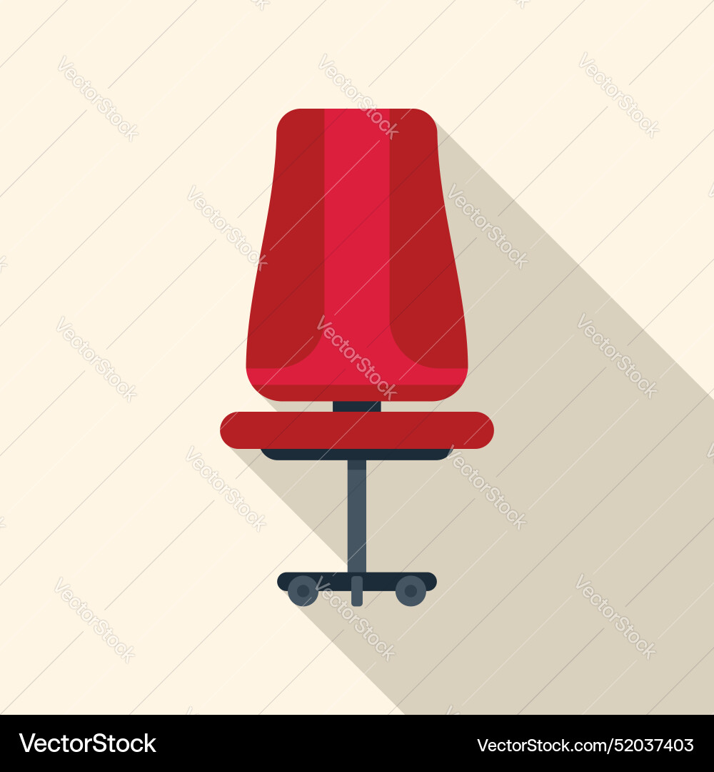 Red office chair casting long shadow on right side