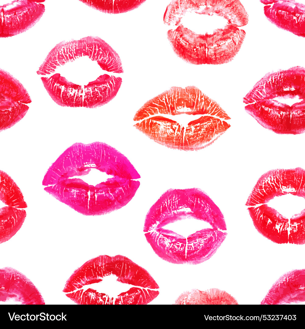 Seamless colorful lips prints Royalty Free Vector Image