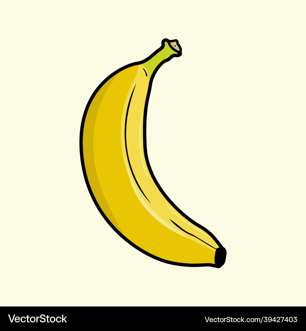 Single banana cartoon isolated Royalty Free Vector Image
