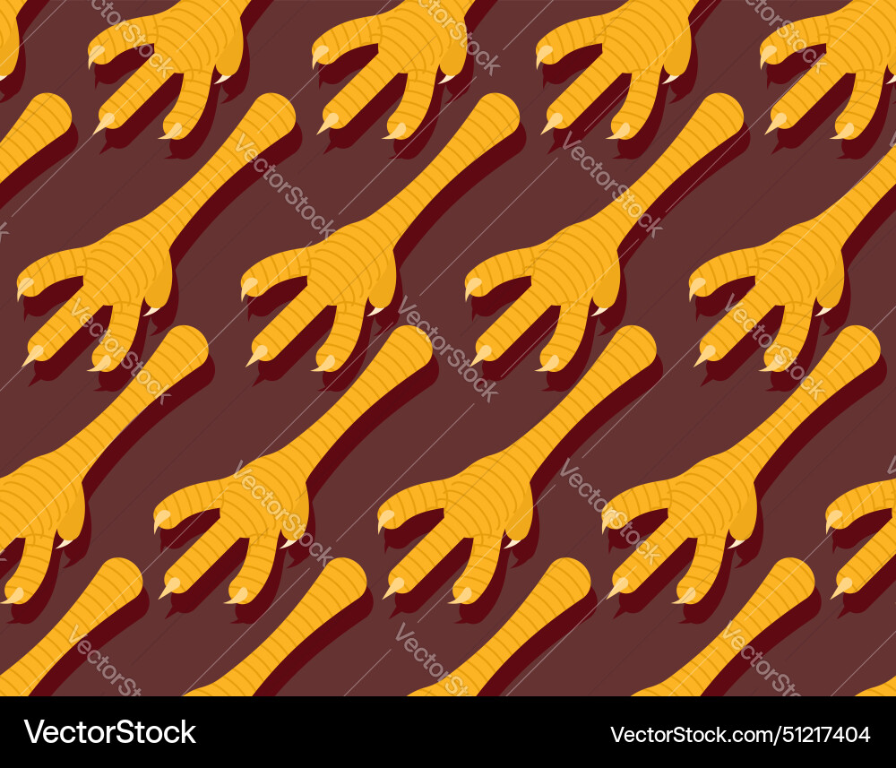 Chicken feet pattern seamless ingredient Vector Image