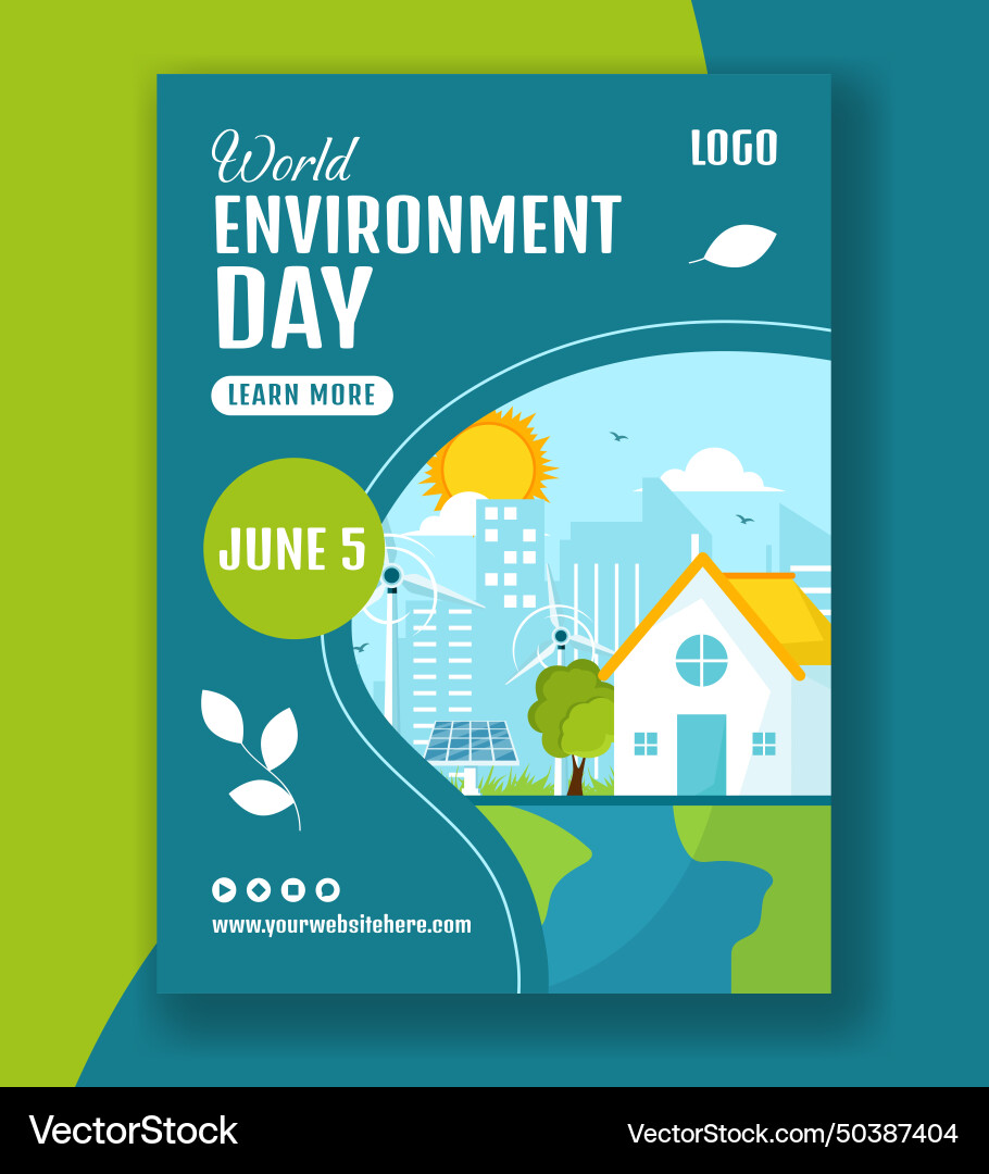 Environment day vertical poster flat cartoon hand Vector Image