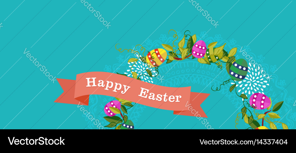 Happy easter spring banner design for celebration Vector Image