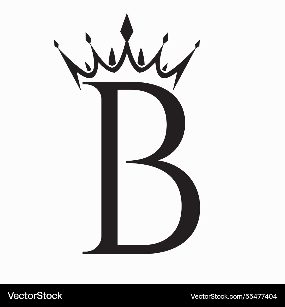 Initial letter b crown logo concept for fashion Vector Image