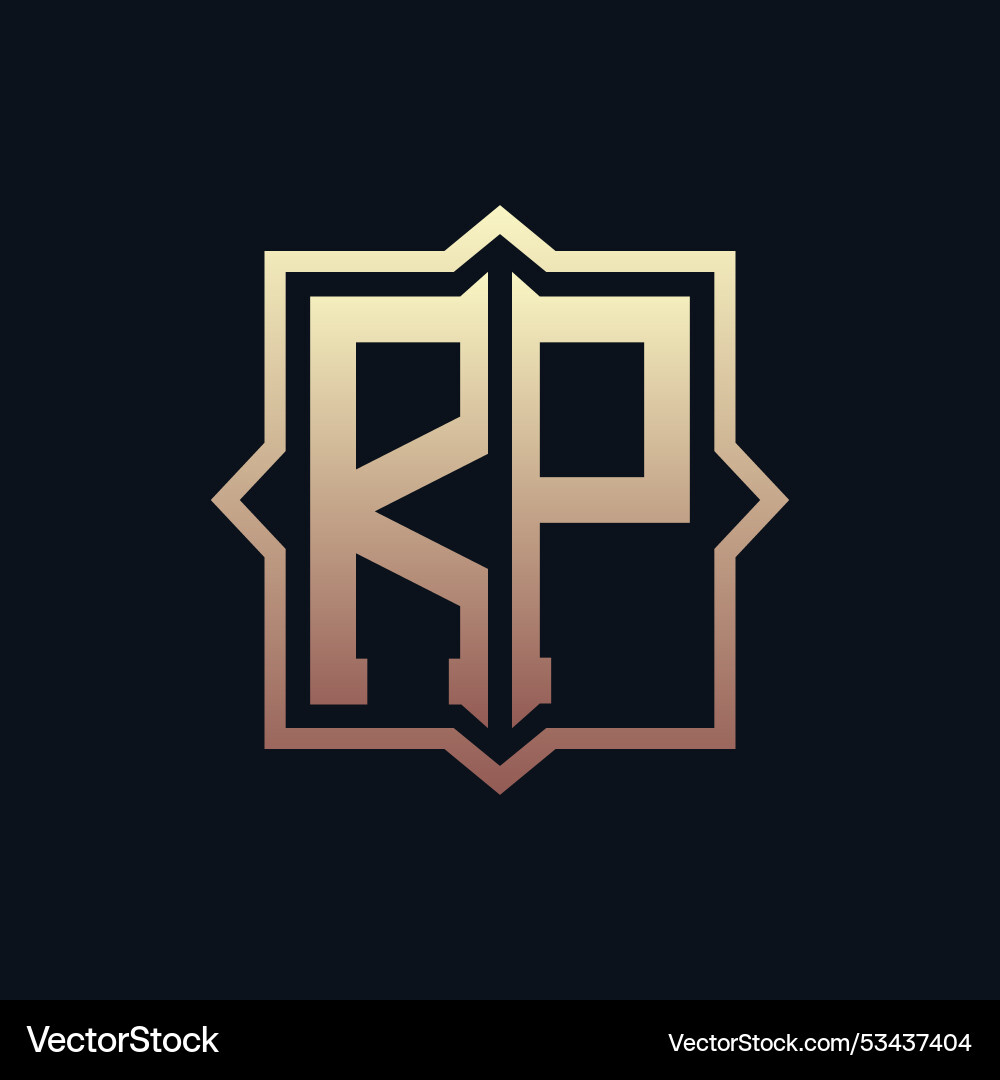Luxury initial rp monogram logo design elegant Vector Image