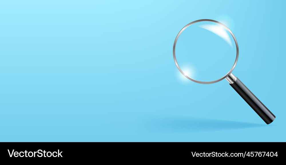 Magnifying glass and blue background Royalty Free Vector