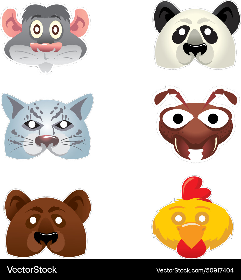 Mask animals Royalty Free Vector Image - VectorStock