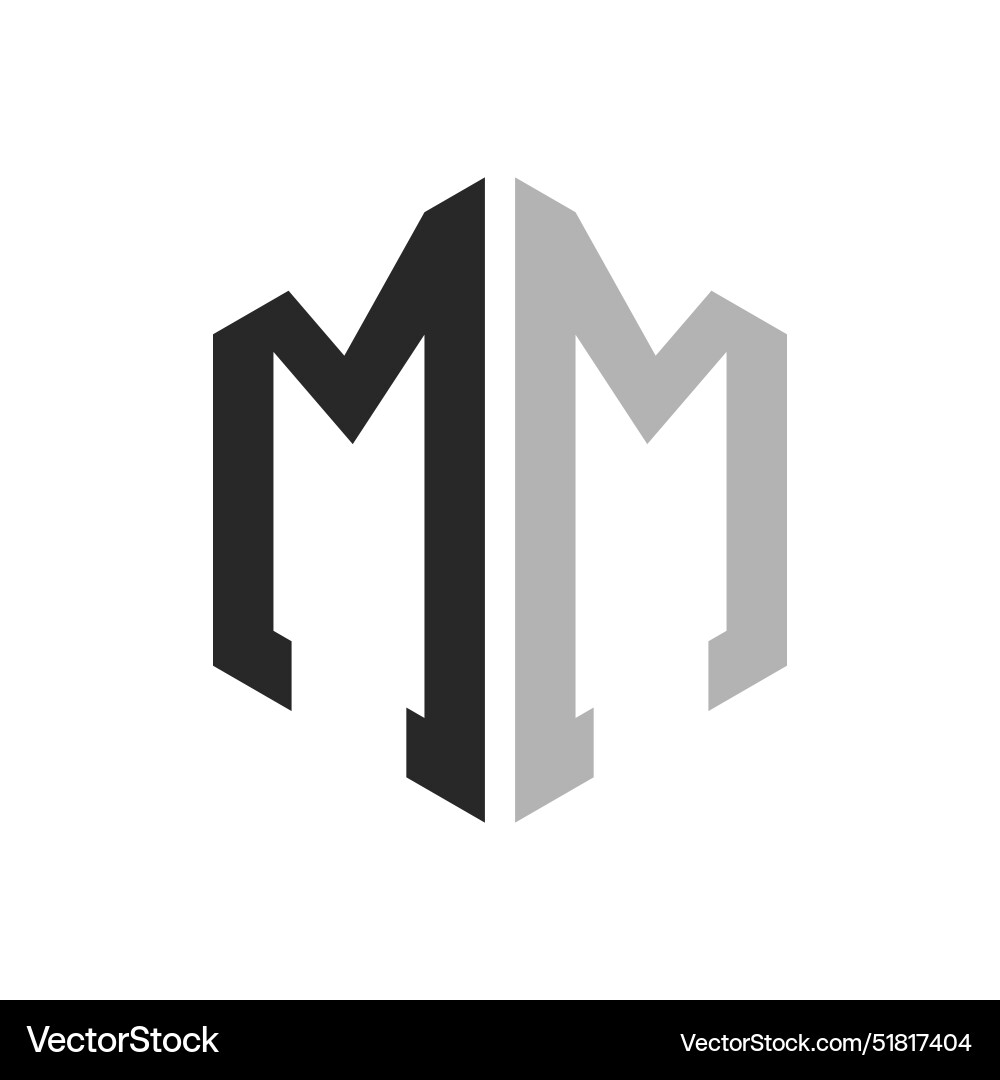 Modern unique hexagon letter mm logo design Vector Image