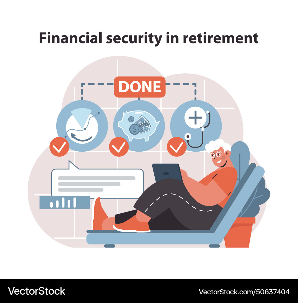 Retirement calculator concept Royalty Free Vector Image