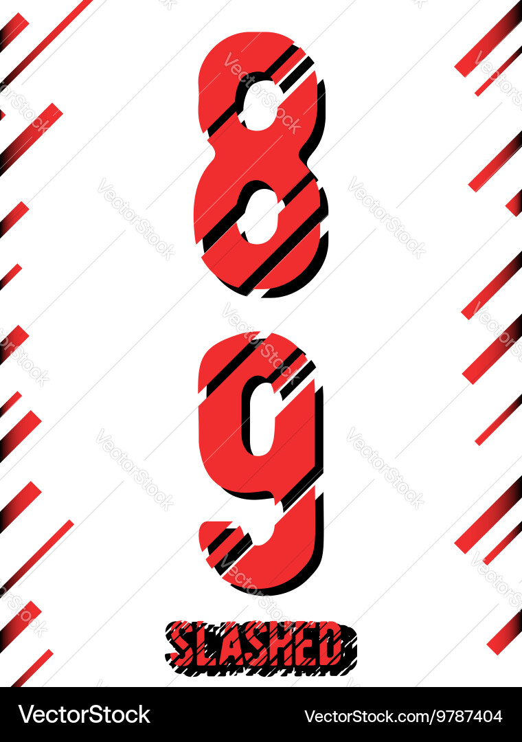 Slashed font template Royalty Free Vector Image