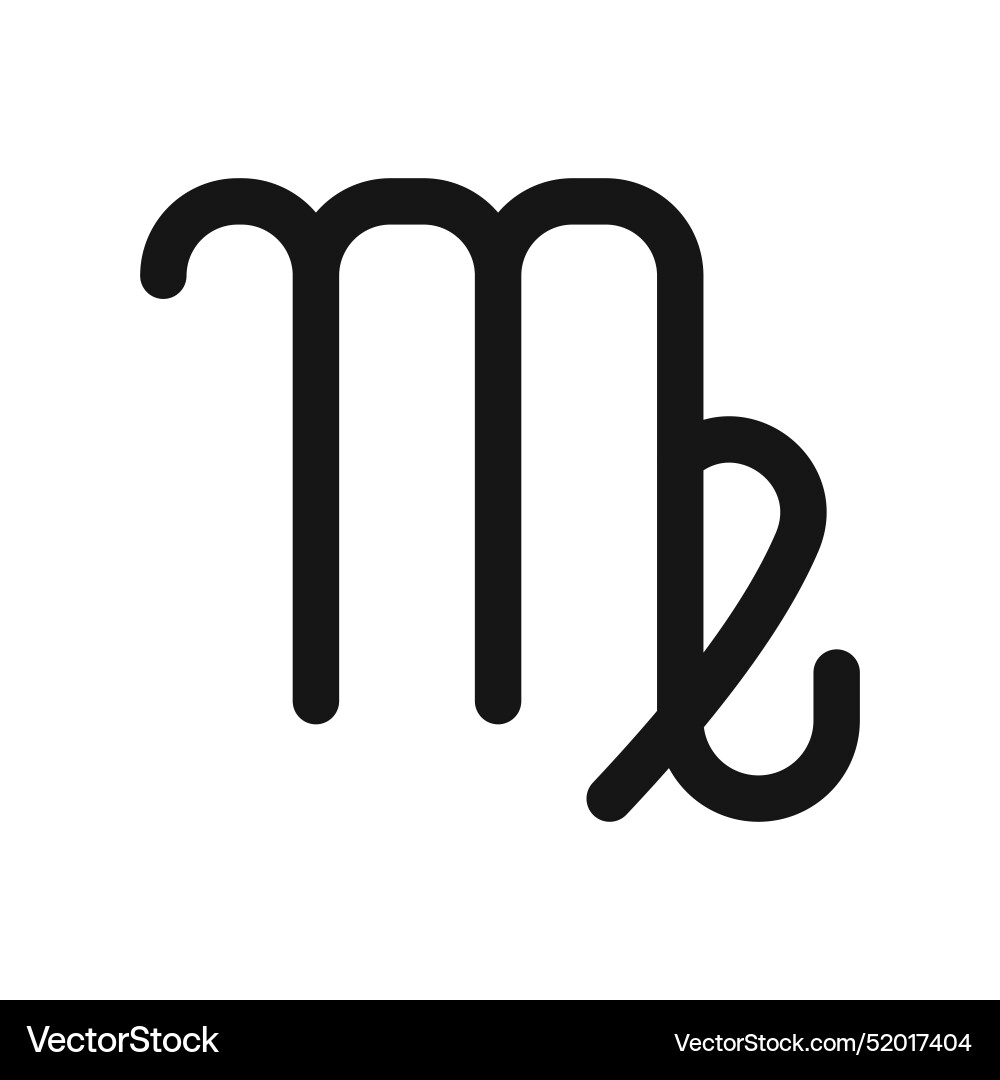 Virgo zodiac sign icon black line art Royalty Free Vector