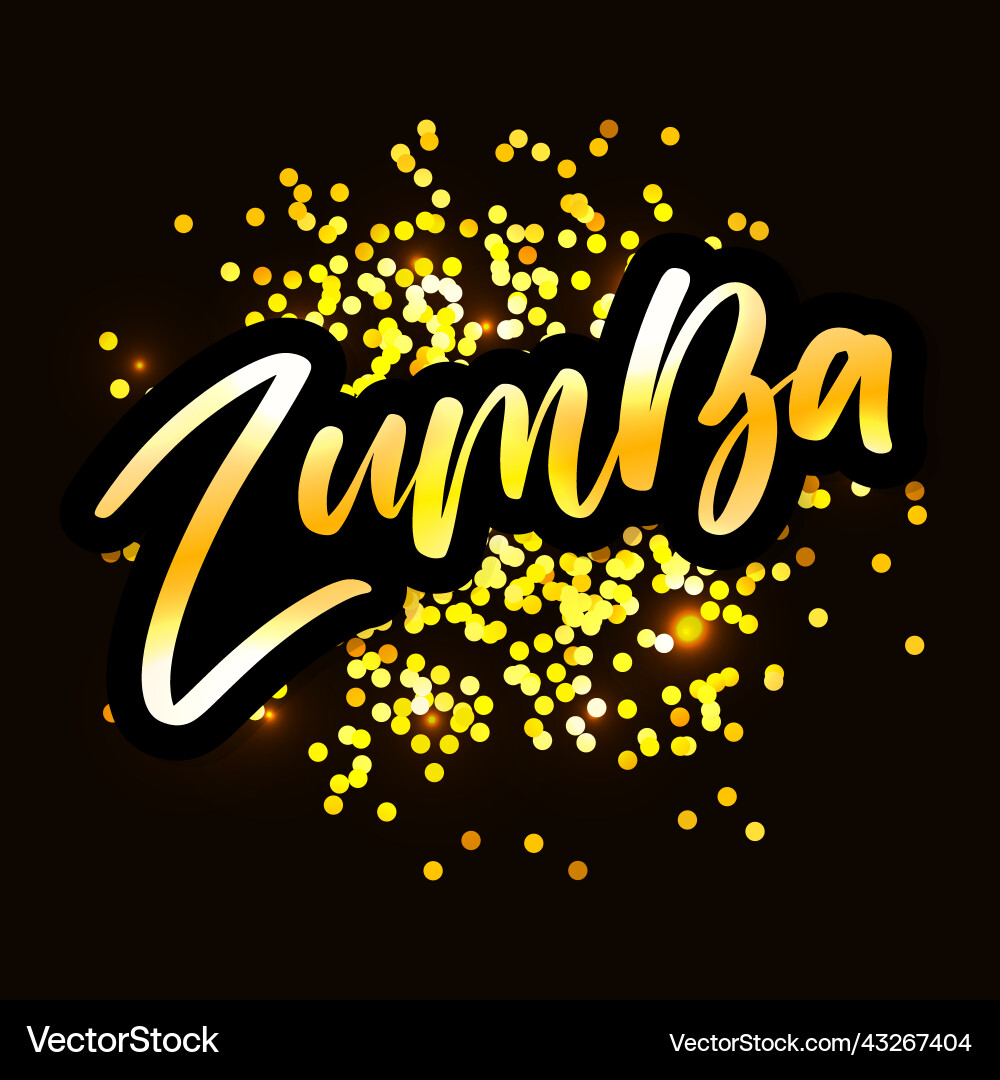 Zumba dance studio text calligraphy word banner Vector Image