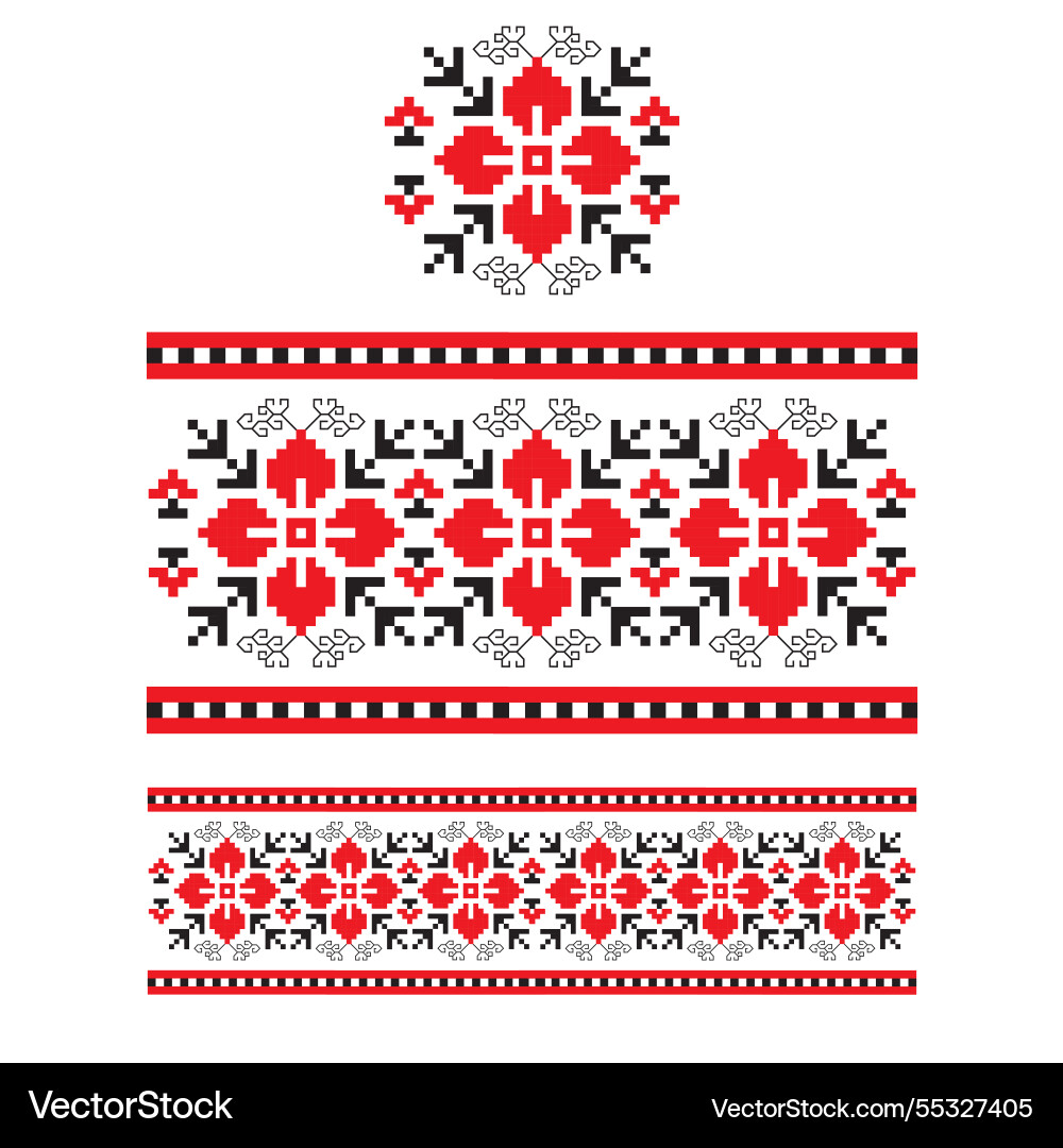 Bulgarian folk embroideries Royalty Free Vector Image