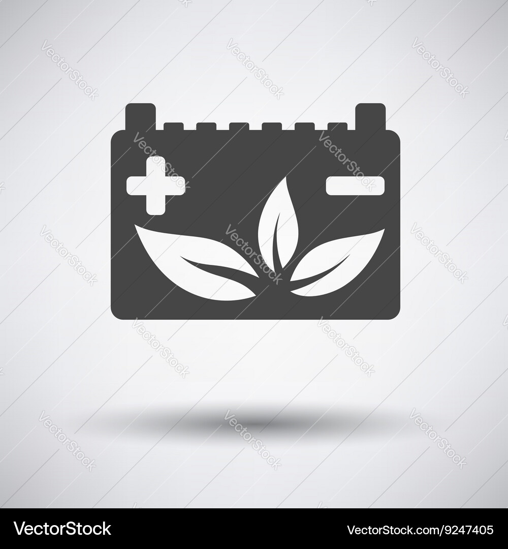 Car battery with leaf icon Royalty Free Vector Image