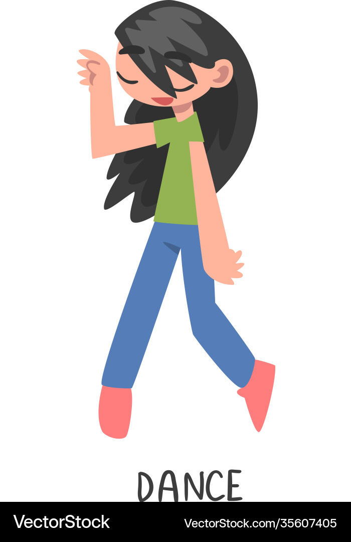 Cute Dancing Girl - Learn to Dance Royalty Free Vector Image