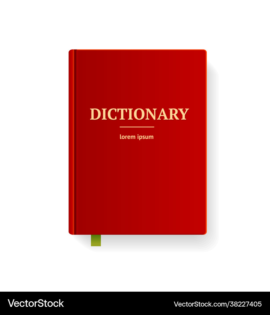 Detailed 3D Red Dictionary Book Royalty Free Vector Image