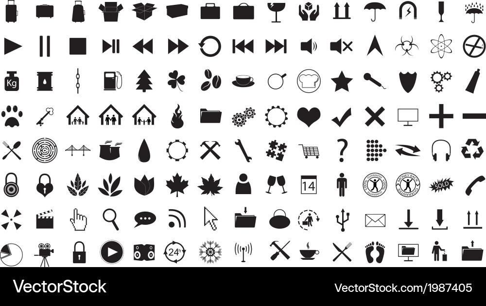 Icon collection Royalty Free Vector Image - VectorStock