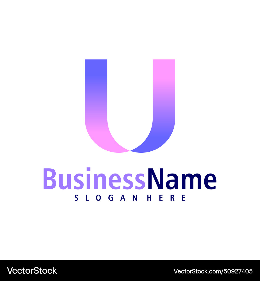 Letter u logo design creative initial Royalty Free Vector