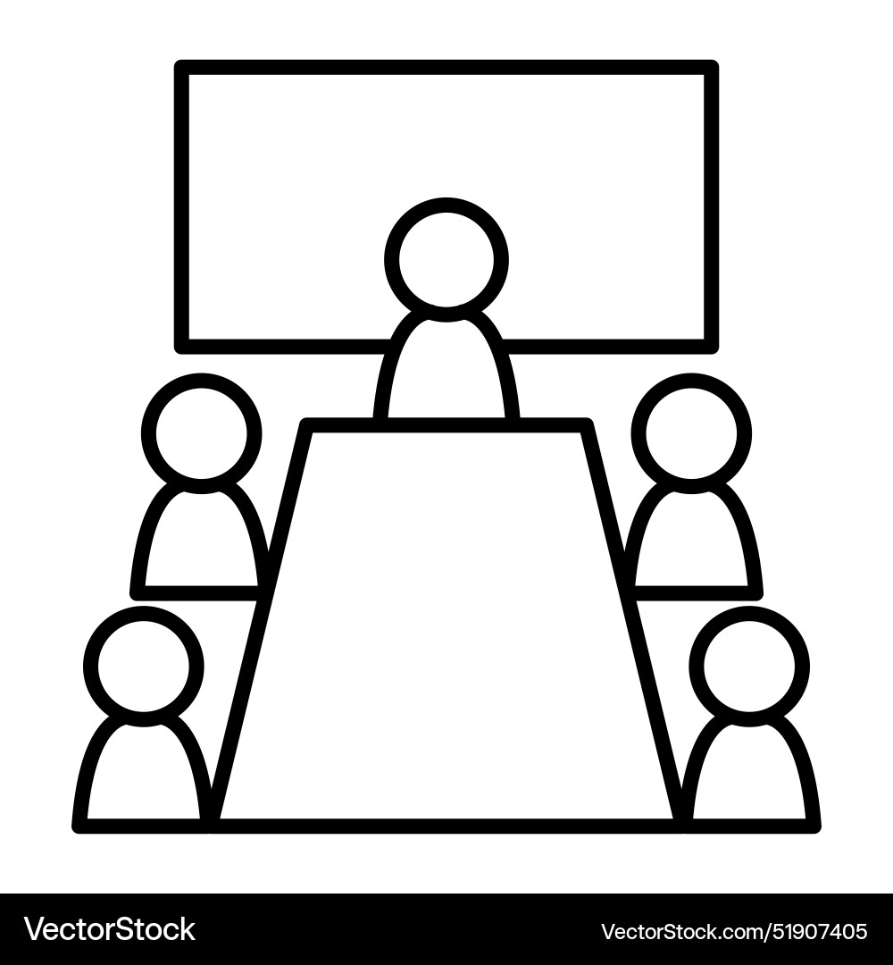 Meeting icon in thin line style graphic design Vector Image