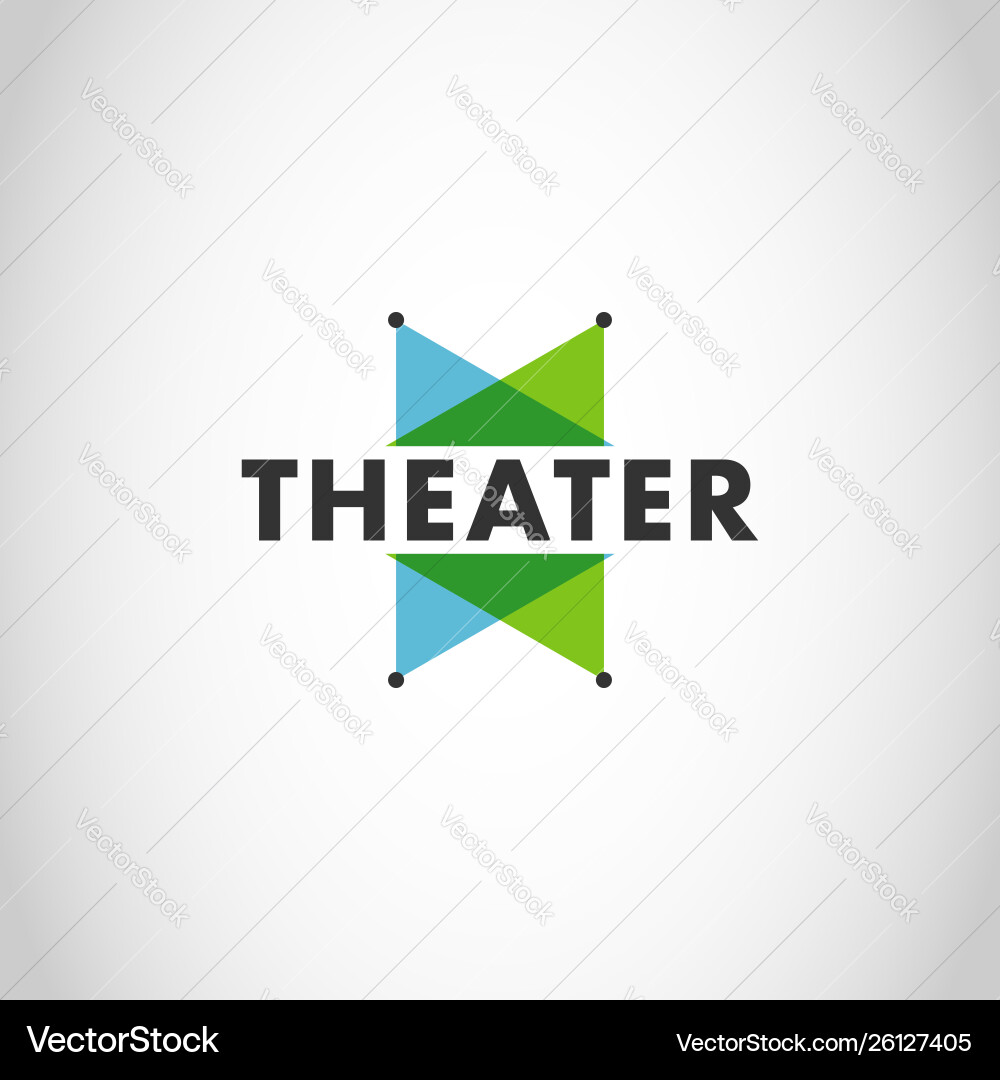 Moderne einfache Farbe Theater Logo Design Vektorbild