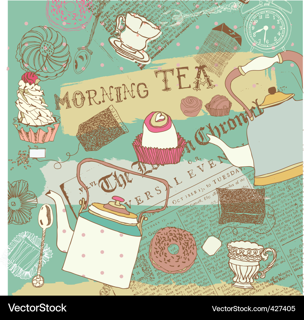 Morning tea background Royalty Free Vector Image