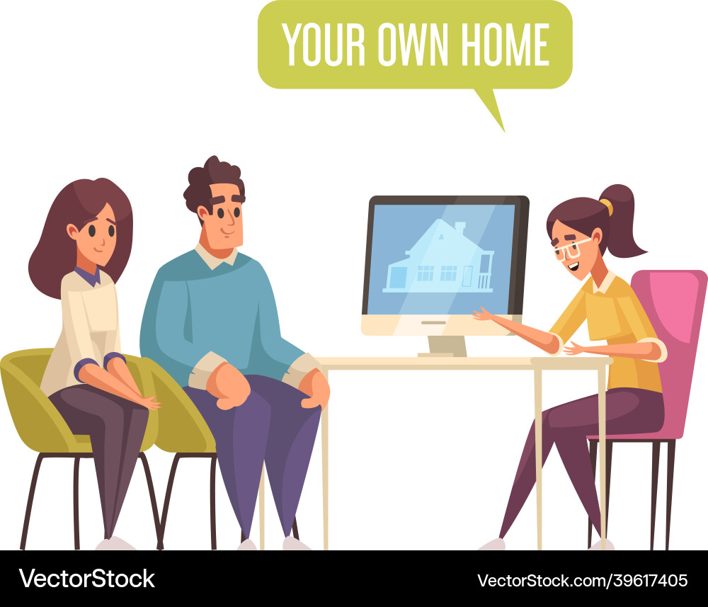 Mortgage cartoon Royalty Free Vector Image - VectorStock