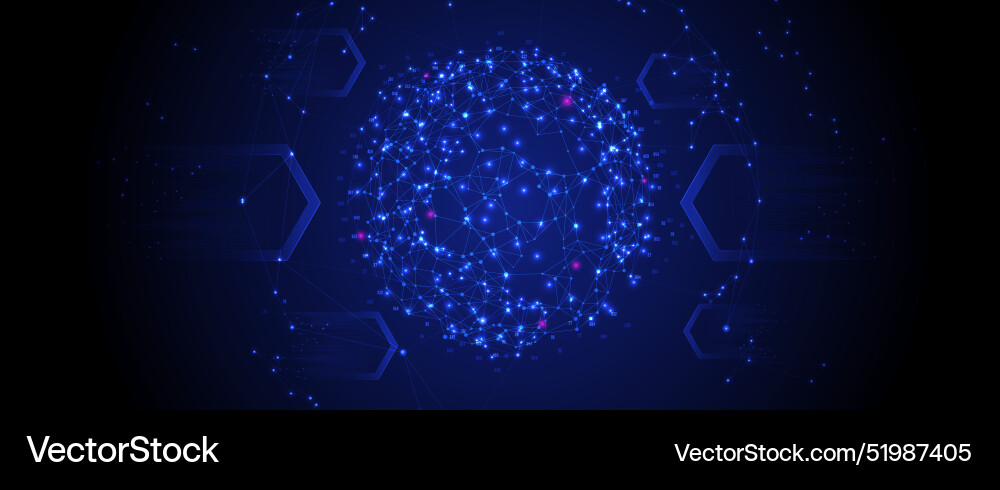 Neural network concept connected cells with links Vector Image