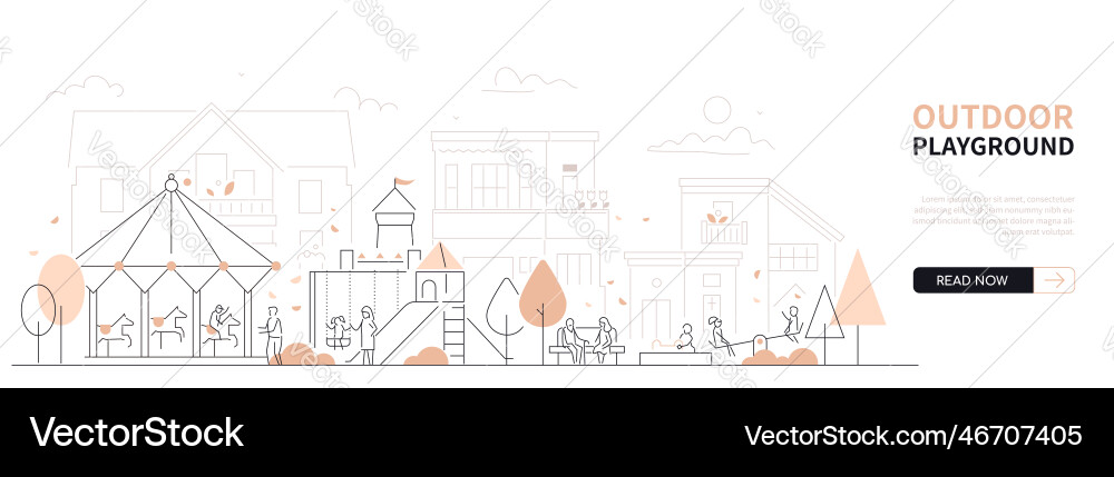 Outdoor playground - modern thin line design style