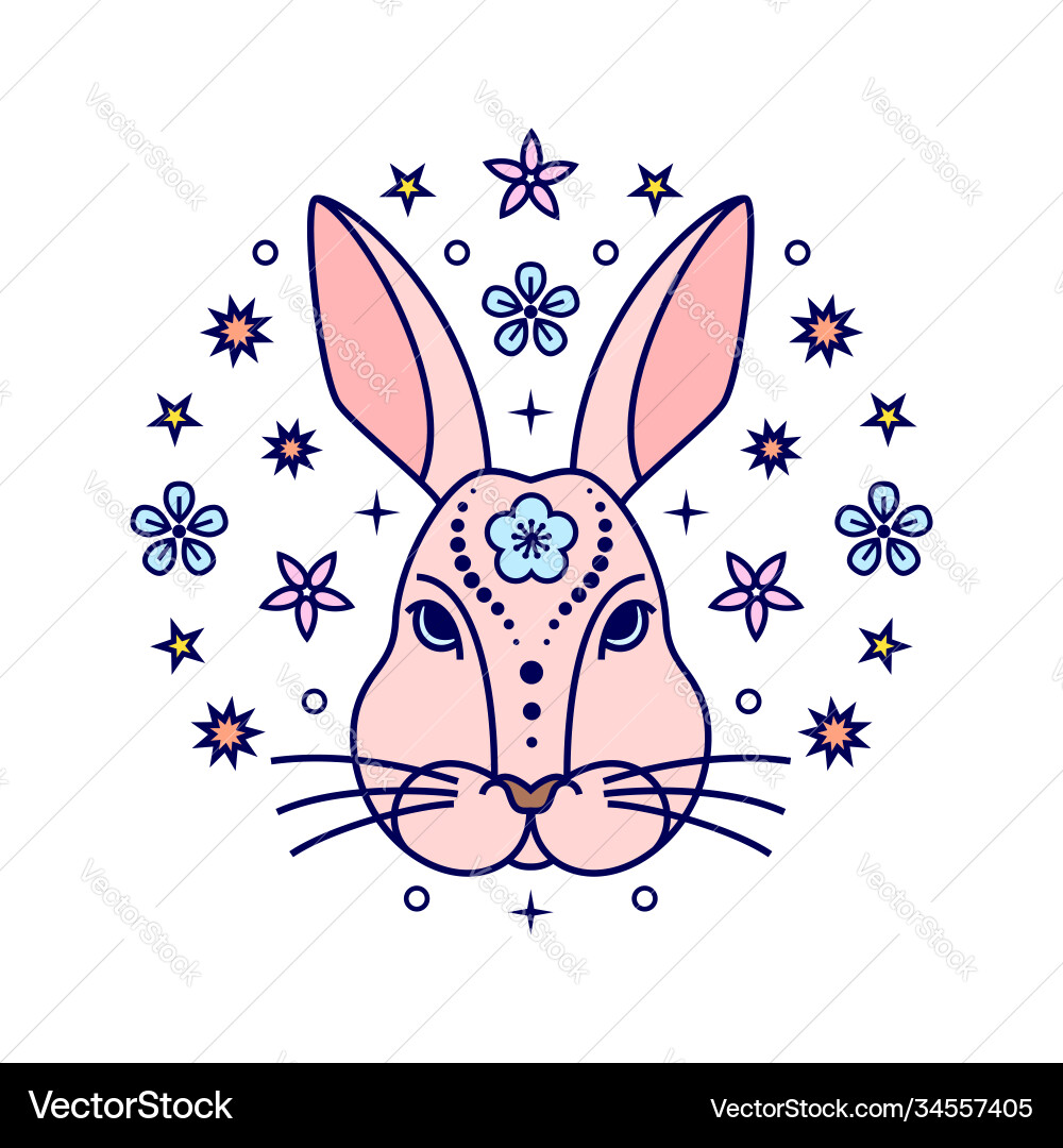 Rabbit chinese zodiac sign Royalty Free Vector Image