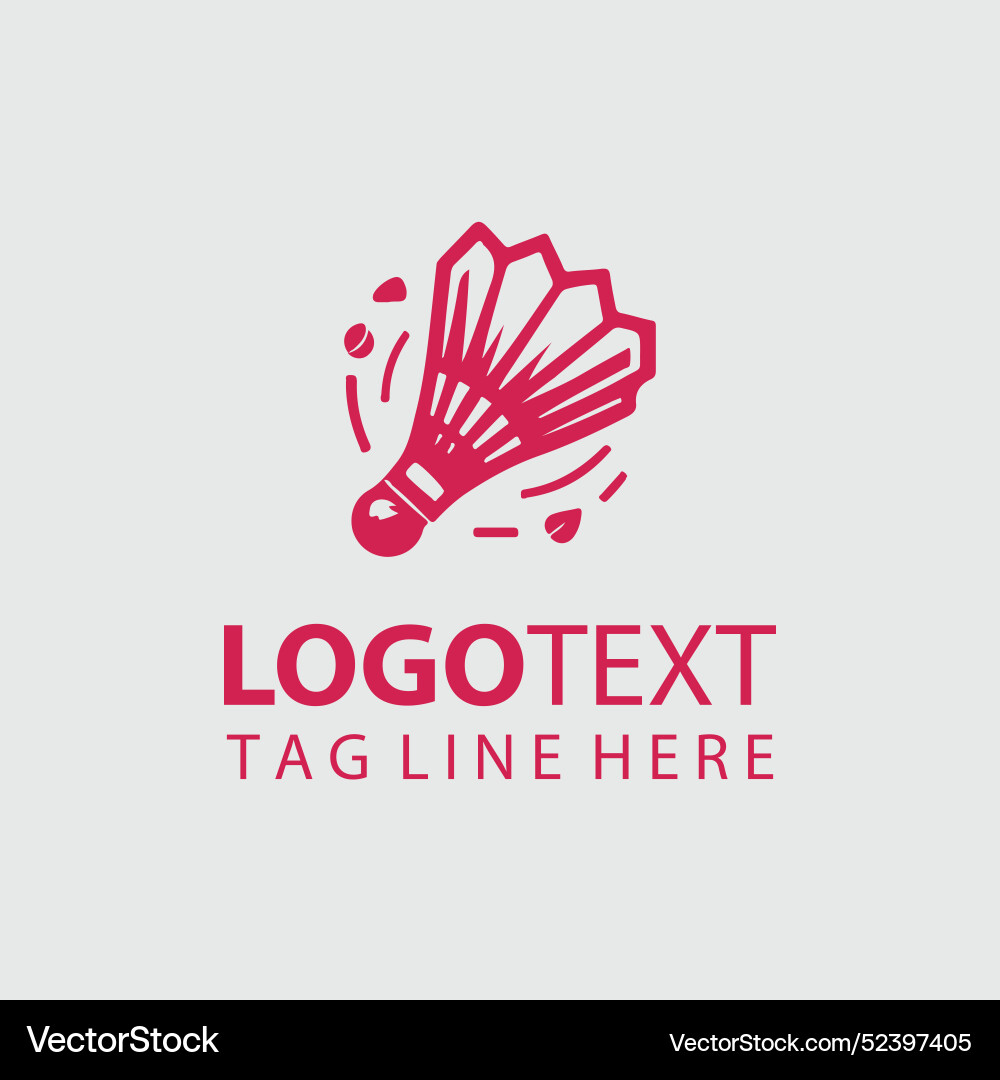 Shuttle badminton logo Royalty Free Vector Image