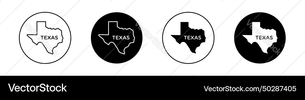 Texas map icon Royalty Free Vector Image - VectorStock