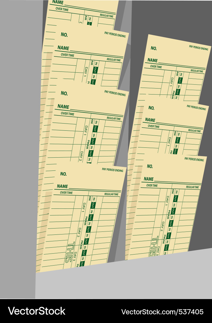 Time cards Royalty Free Vector Image - VectorStock