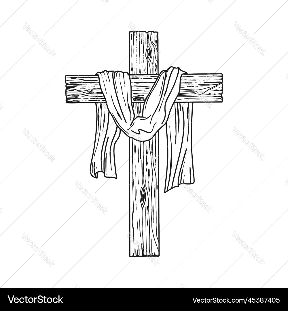 Wooden cross Royalty Free Vector Image - VectorStock