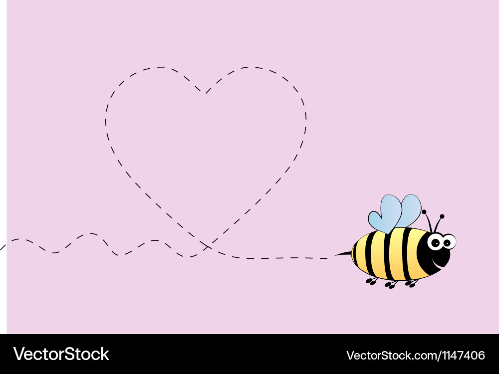 Bee in love Royalty Free Vector Image - VectorStock