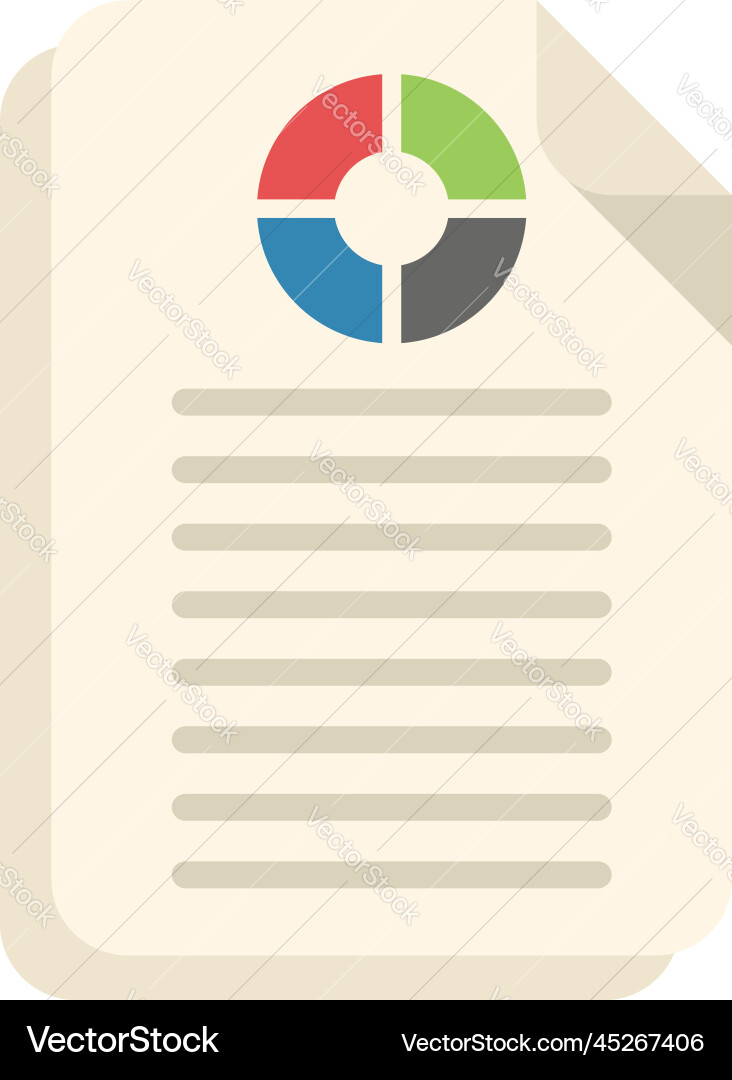 Chart file icon flat business paper Royalty Free Vector