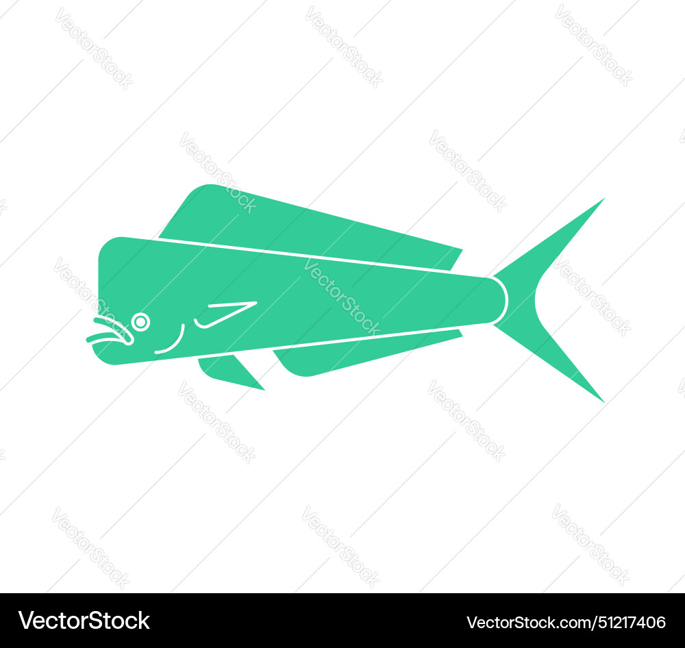 Dorado fish sign icon mahi saltwater Royalty Free Vector