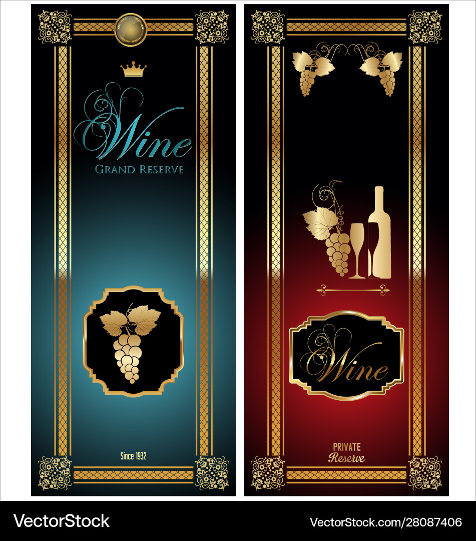 Elegant wine card Royalty Free Vector Image - VectorStock