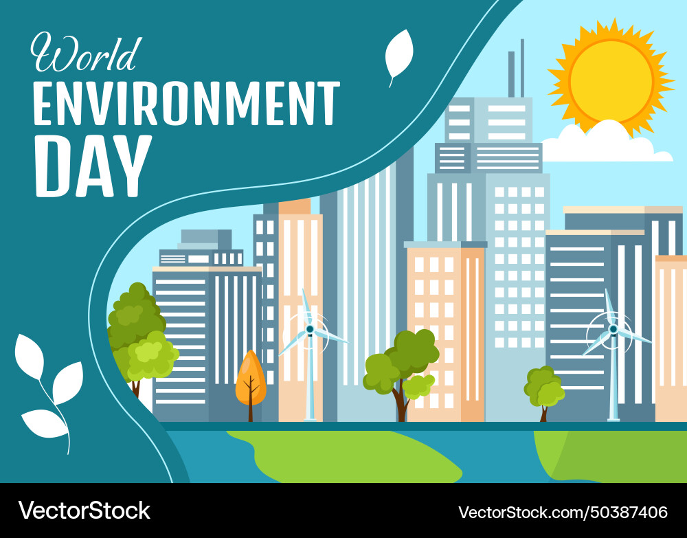 Environment day social media background flat Vector Image