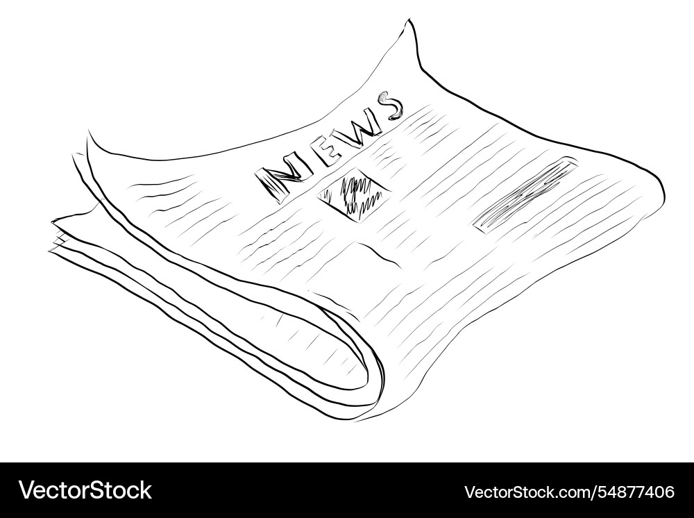 Fresh newspaper hand drawn doodle latest news Vector Image