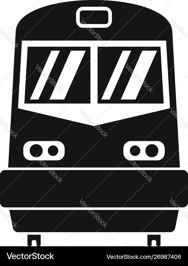 Front train icon simple style Royalty Free Vector Image