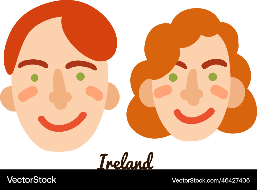 Human faces from ireland Royalty Free Vector Image