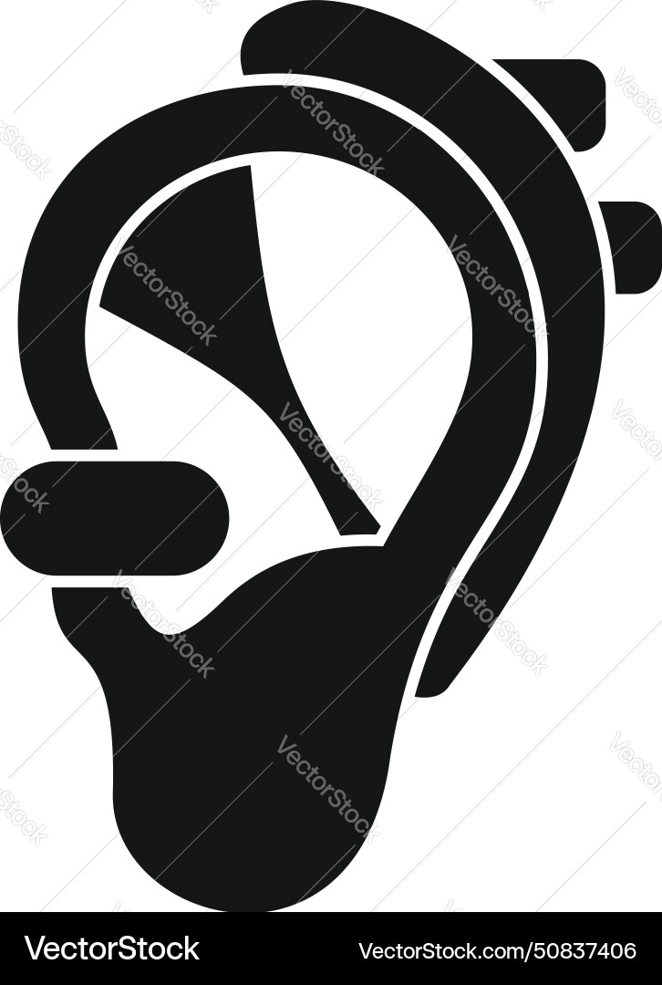 Modern hearing aid icon simple education Vector Image