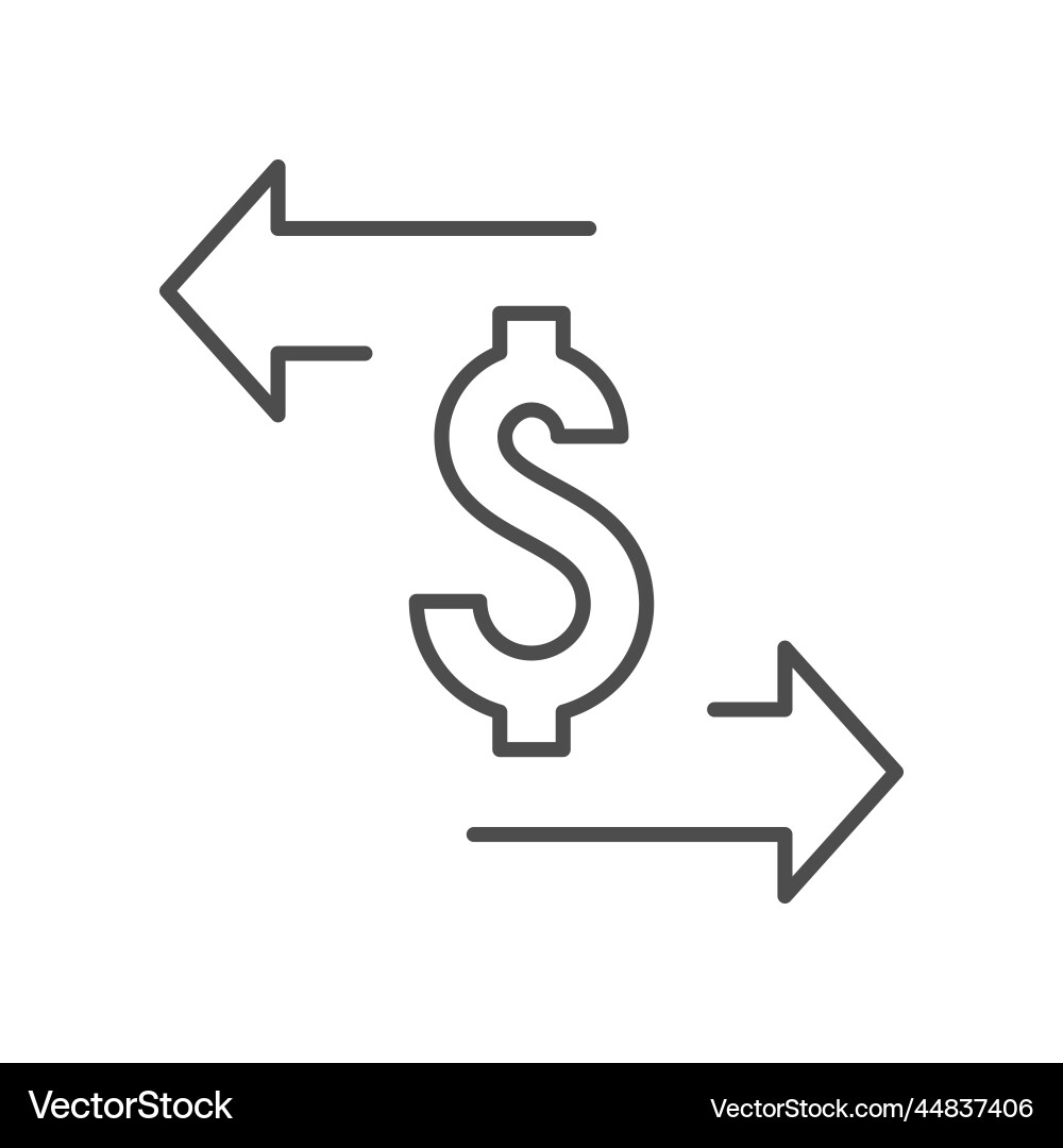 Money exchange line outline icon Royalty Free Vector Image