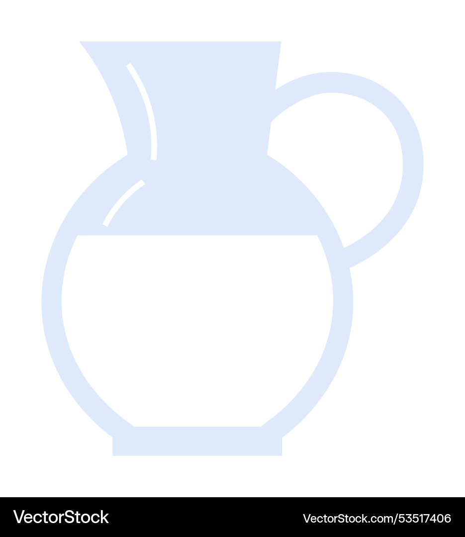 Simple transparent pitcher with handle minimalist Vector Image