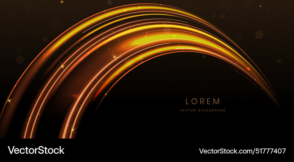 Abstract elegant gold glowing curve line Vector Image